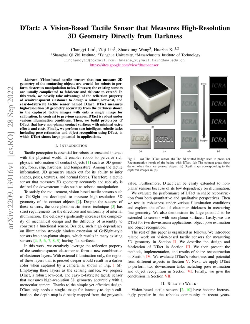 Dtact A Vision Based Tactile Sensor That Measures High Resolution 3d