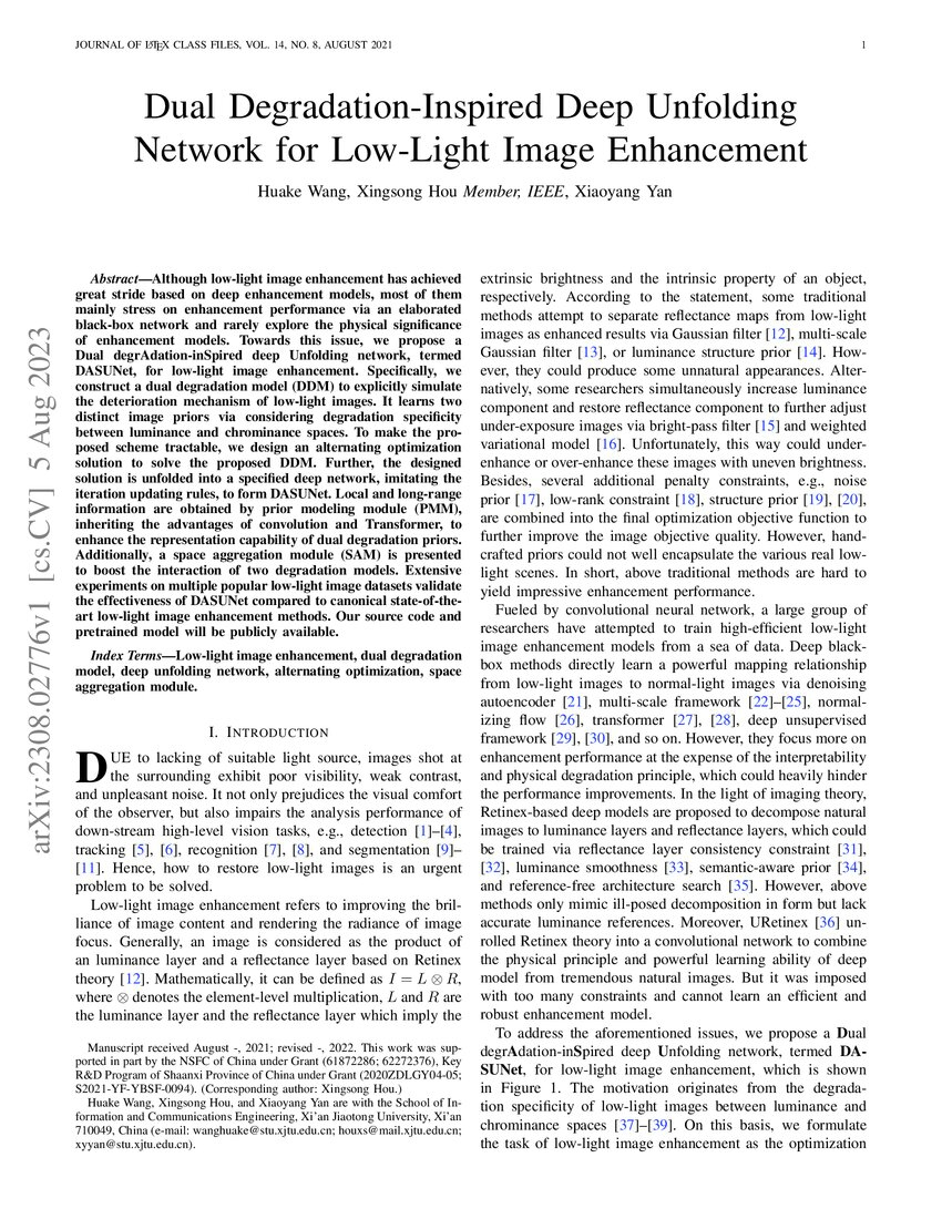Dual Degradation-Inspired Deep Unfolding Network for Low-Light Image Enhancement | DeepAI