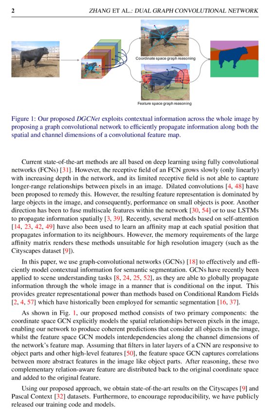 Dual Graph Convolutional Network for Semantic Segmentation | DeepAI