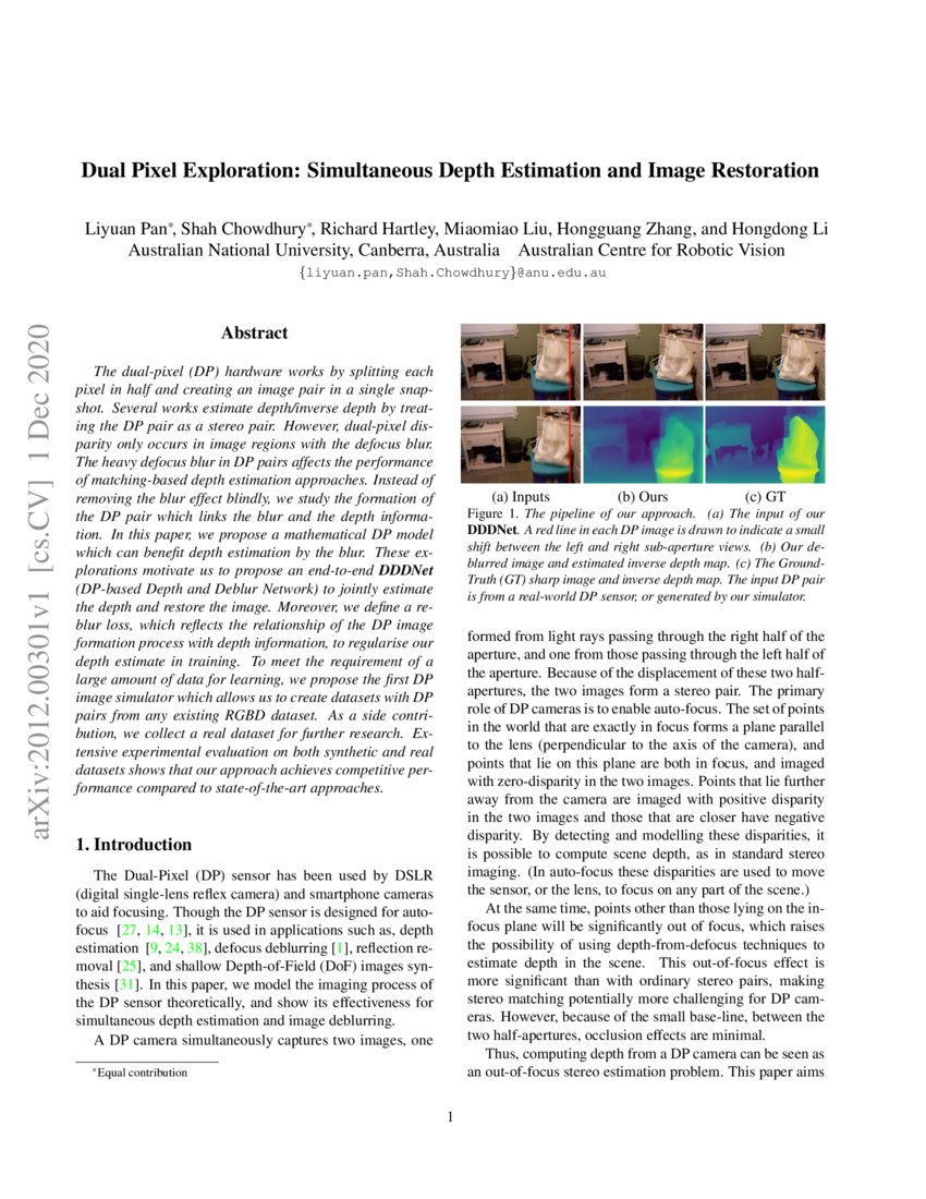 Dual Pixel Exploration: Simultaneous Depth Estimation and Image ...