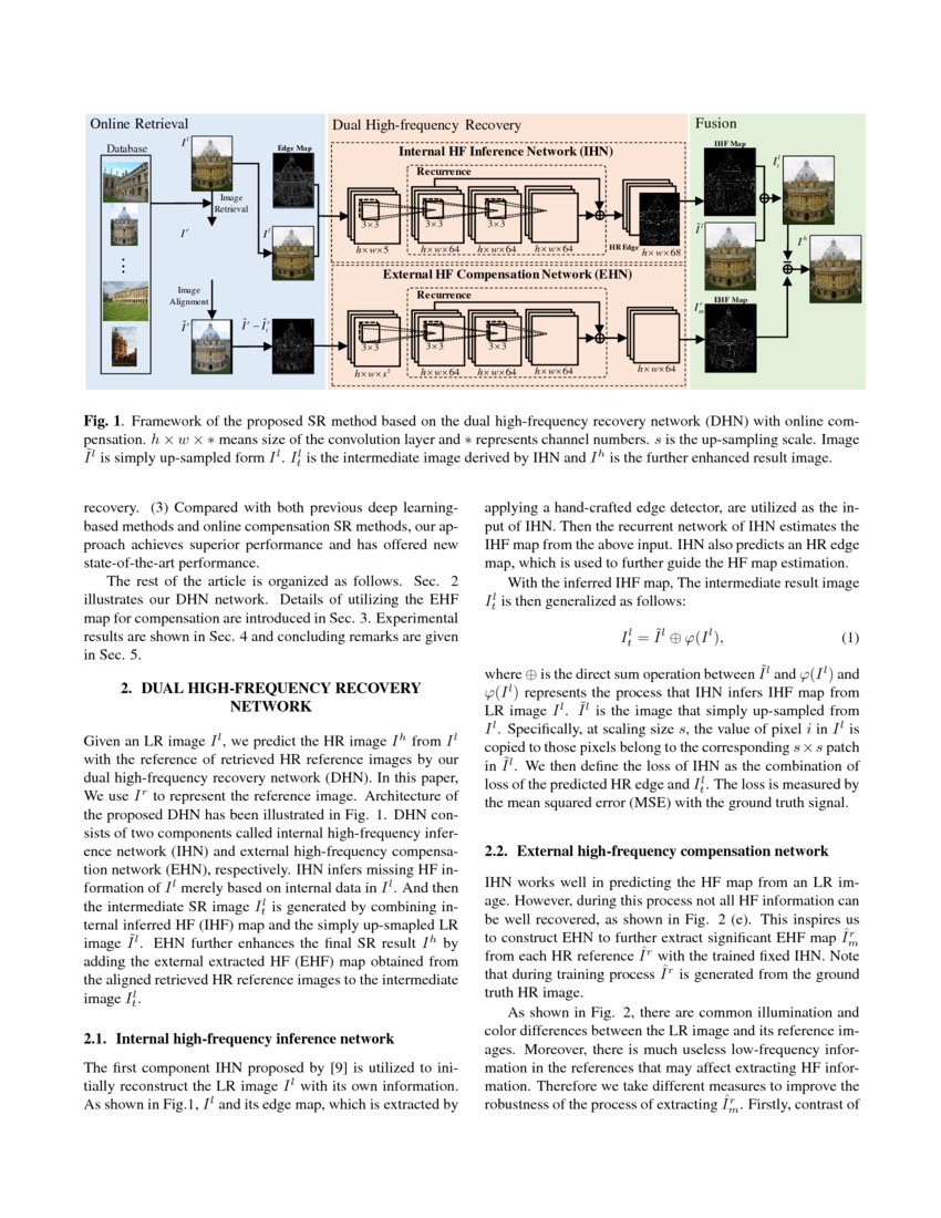 Dual Recovery Network with Online Compensation for Image Super ...