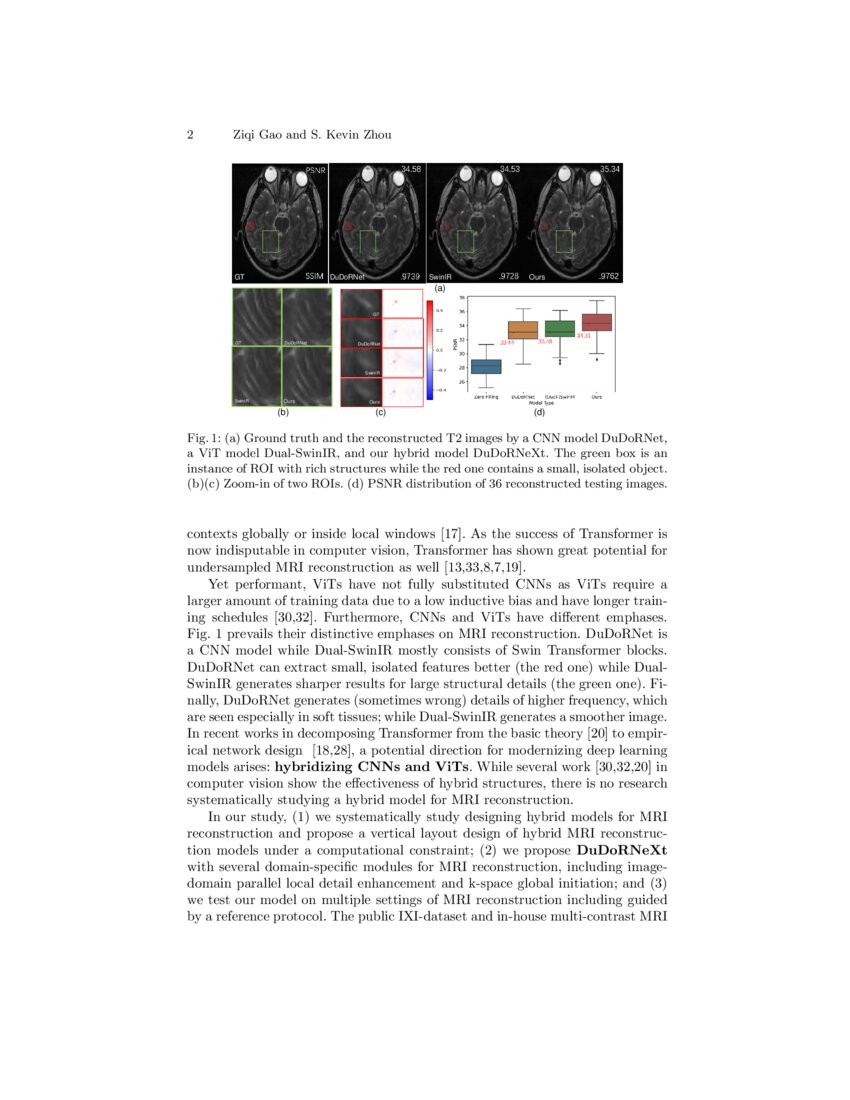 DuDoRNeXt: A hybrid model for dual-domain undersampled MRI ...