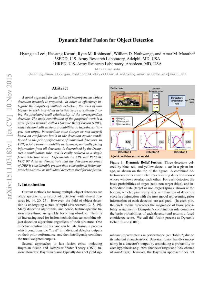Dynamic Belief Fusion for Object Detection | DeepAI