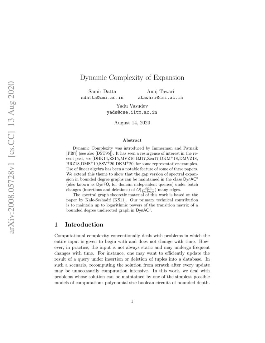 Dynamic Complexity of Expansion | DeepAI