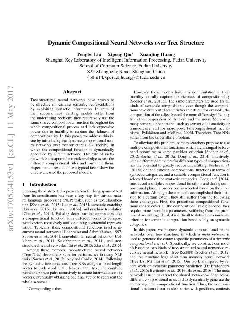 Dynamic Compositional Neural Networks Over Tree Structure Deepai 3446