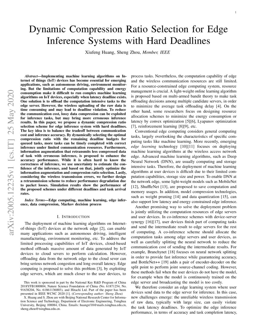 Dynamic Compression Ratio Selection for Edge Inference Systems with ...