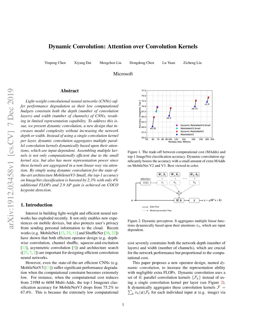Dynamic Convolution: Attention over Convolution Kernels | DeepAI