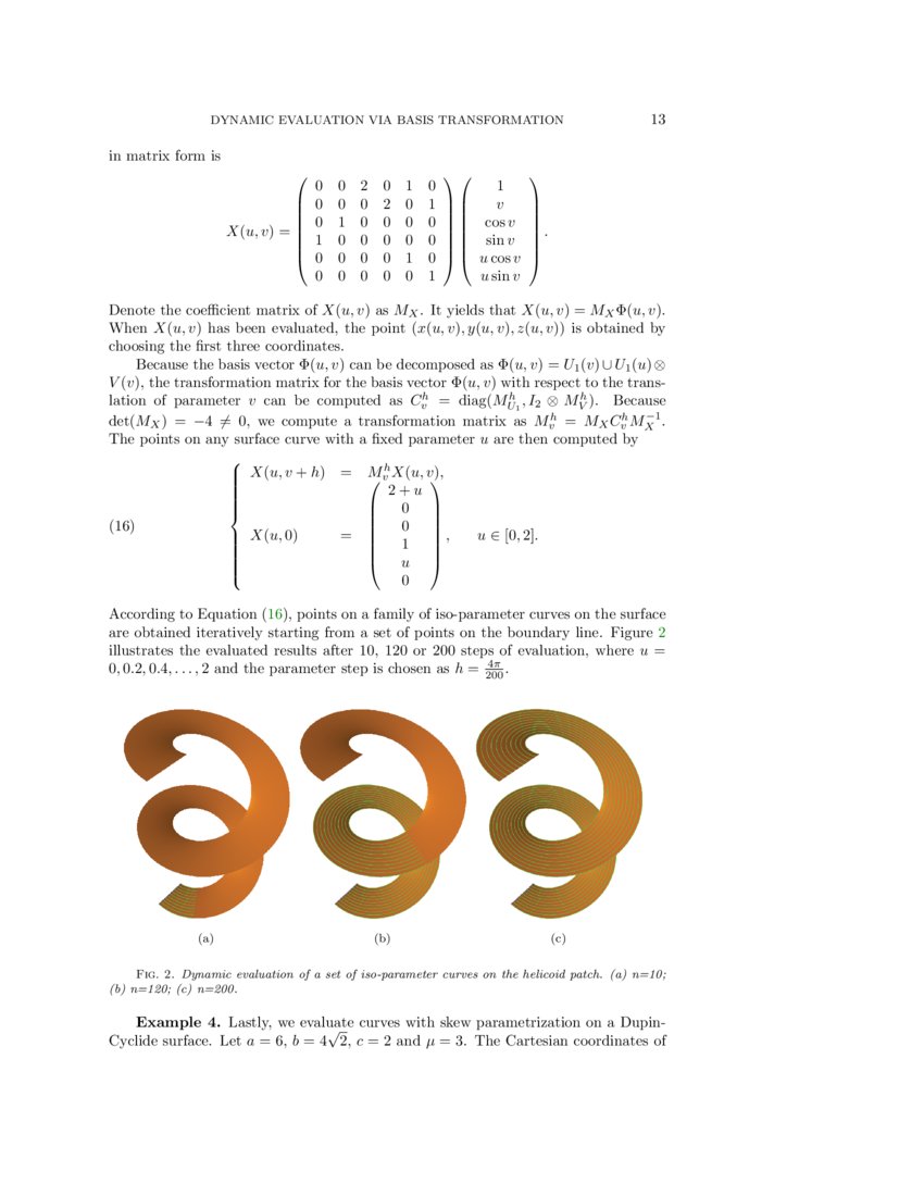Dynamic Evaluation Of Exponential Polynomial Curves And Surfaces Via Basis Transformation Deepai