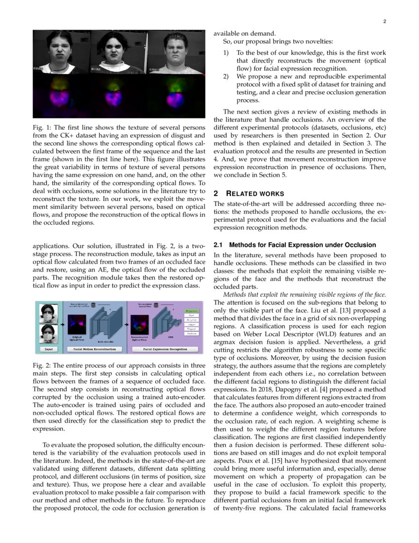 Dynamic Facial Expression Recognition under Partial Occlusion with Optical Flow Reconstruction ...