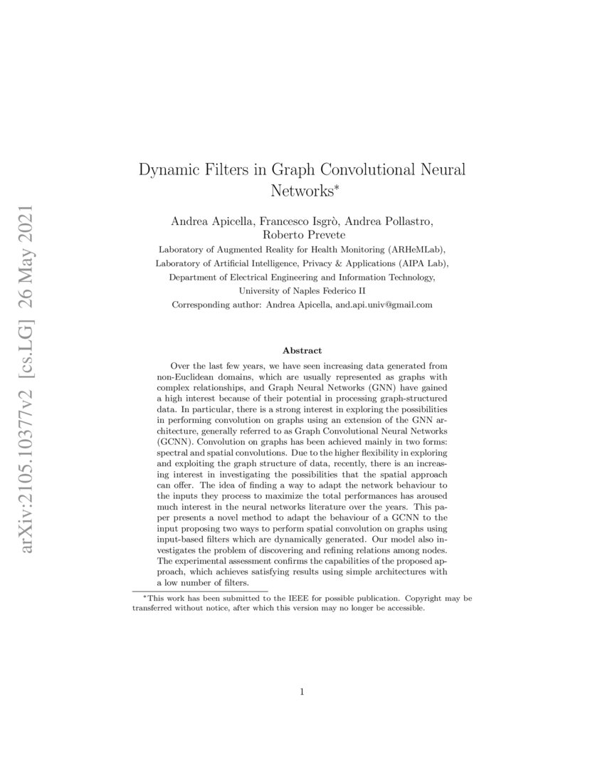 Dynamic Filters In Graph Convolutional Neural Networks Deepai