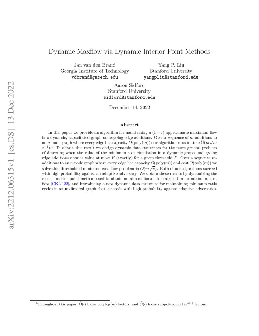 Dynamic Maxflow via Dynamic Interior Point Methods | DeepAI