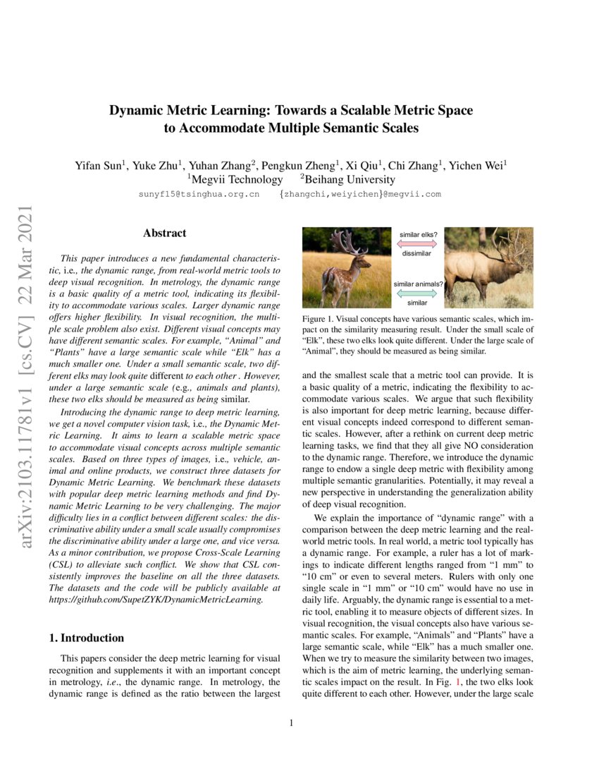 Dynamic Metric Learning Towards A Scalable Metric Space To Accommodate Multiple Semantic Scales