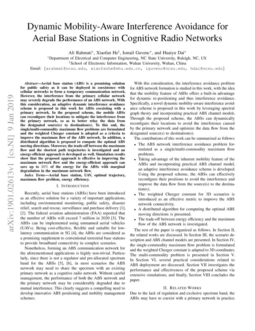 Dynamic Mobility-Aware Interference Avoidance for Aerial Base Stations ... Dynamic Mobility-Aware Interference Avoidance for Aerial Base Stations ...