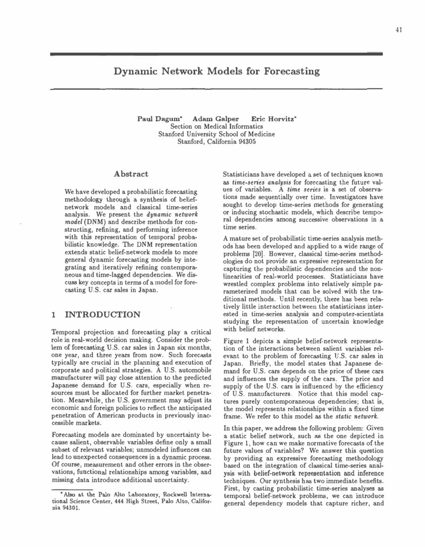 Dynamic Network Models For Forecasting Deepai