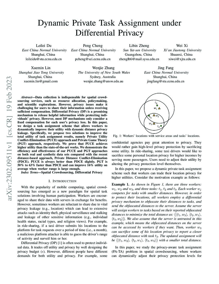 Dynamic Private Task Assignment under Differential Privacy | DeepAI