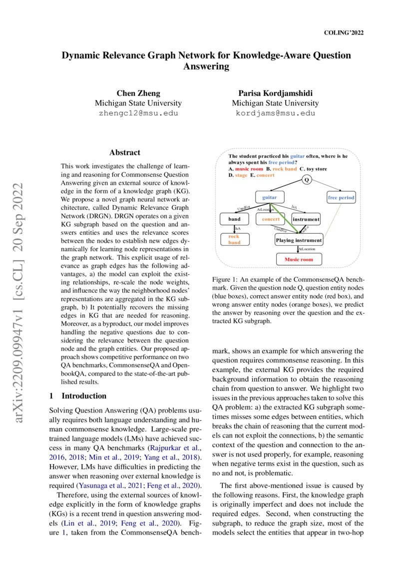Dynamic Relevance Graph Network for Knowledge-Aware Question Answering ... Dynamic Relevance Graph Network for Knowledge-Aware Question Answering ...
