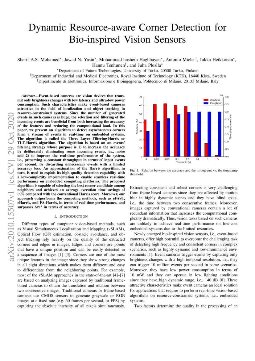 Dynamic Resource-aware Corner Detection for Bio-inspired Vision Sensors | DeepAI