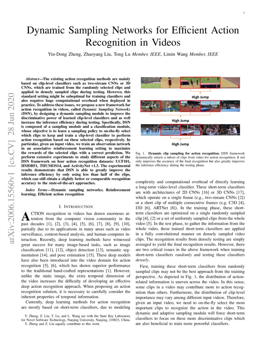 Dynamic Sampling Networks For Efficient Action Recognition In Videos Deepai