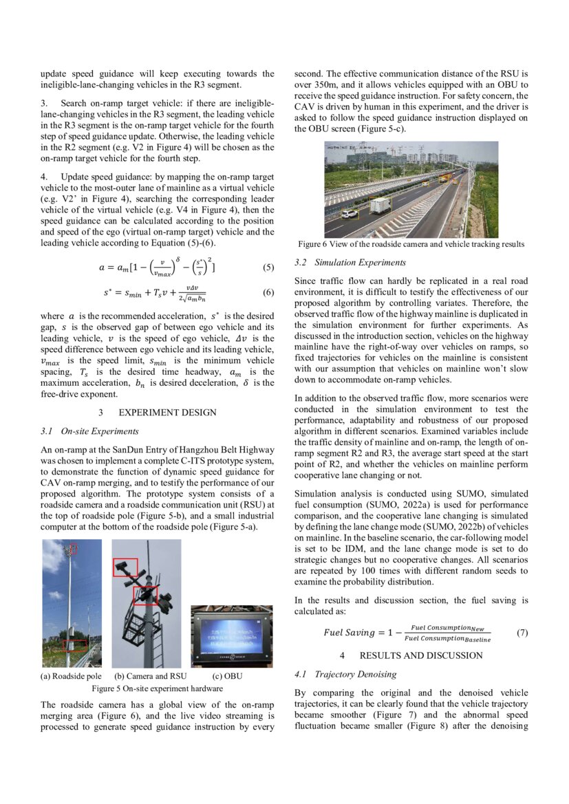 Dynamic Speed Guidance for CAV Ramp Merging in Non-Cooperative Environment: An On-Site ...