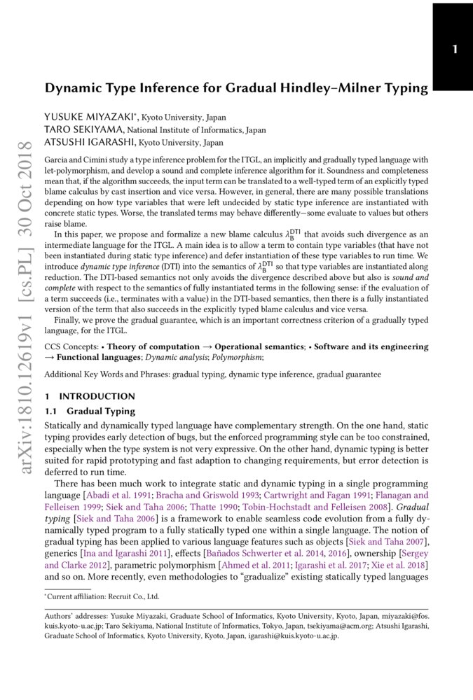 Dynamic Type Inference For Gradual Hindley Milner Typing Deepai