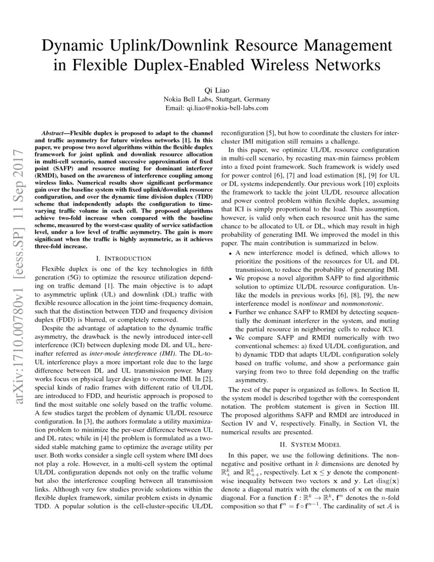 Dynamic Uplink/Downlink Resource Management in Flexible Duplex-Enabled Wireless Networks | DeepAI