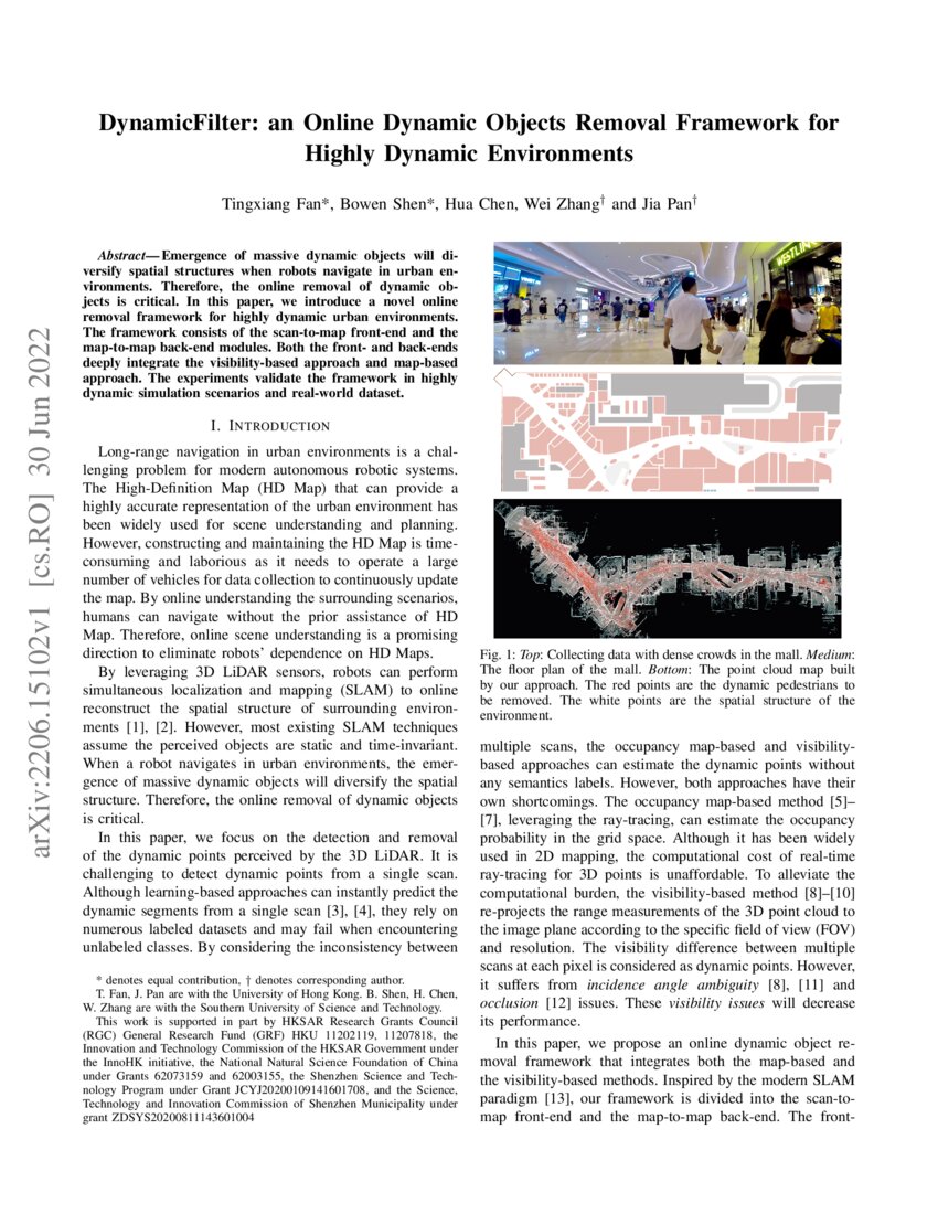 Dynamicfilter An Online Dynamic Objects Removal Framework For Highly
