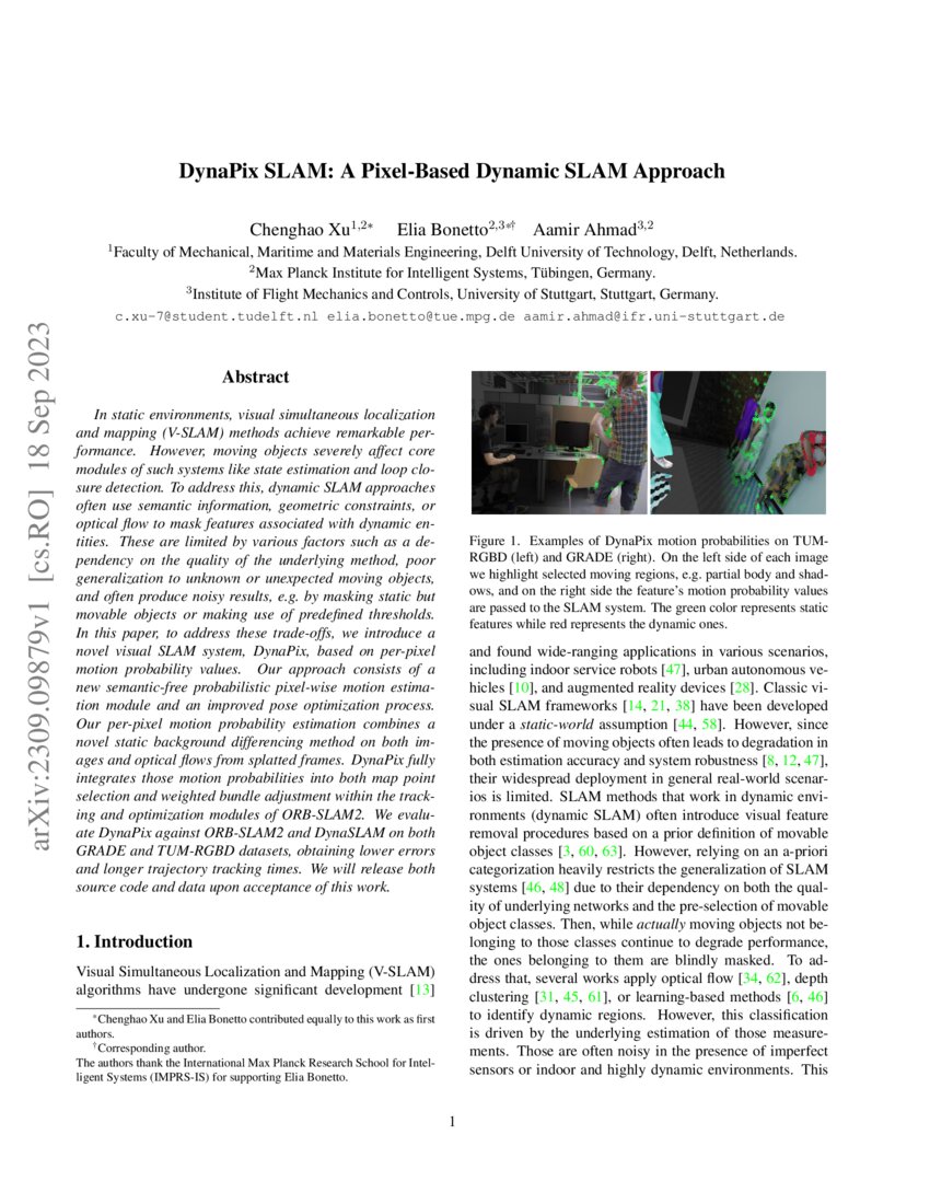 DynaPix SLAM: A Pixel-Based Dynamic SLAM Approach | DeepAI