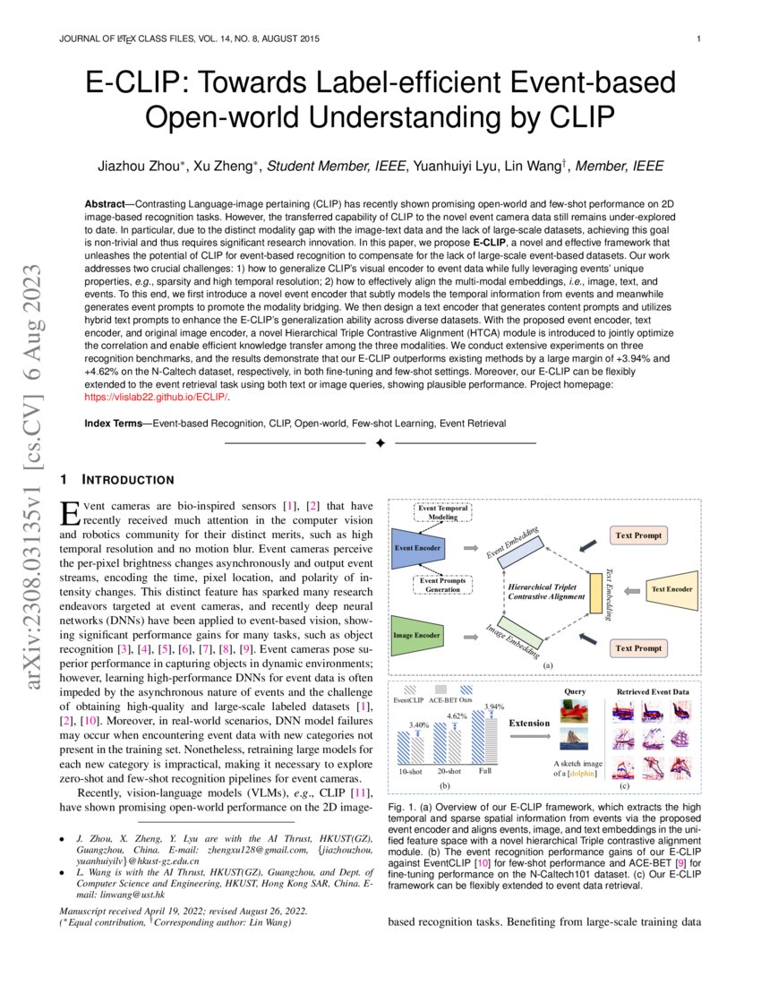 E-CLIP: Towards Label-efficient Event-based Open-world Understanding by ...