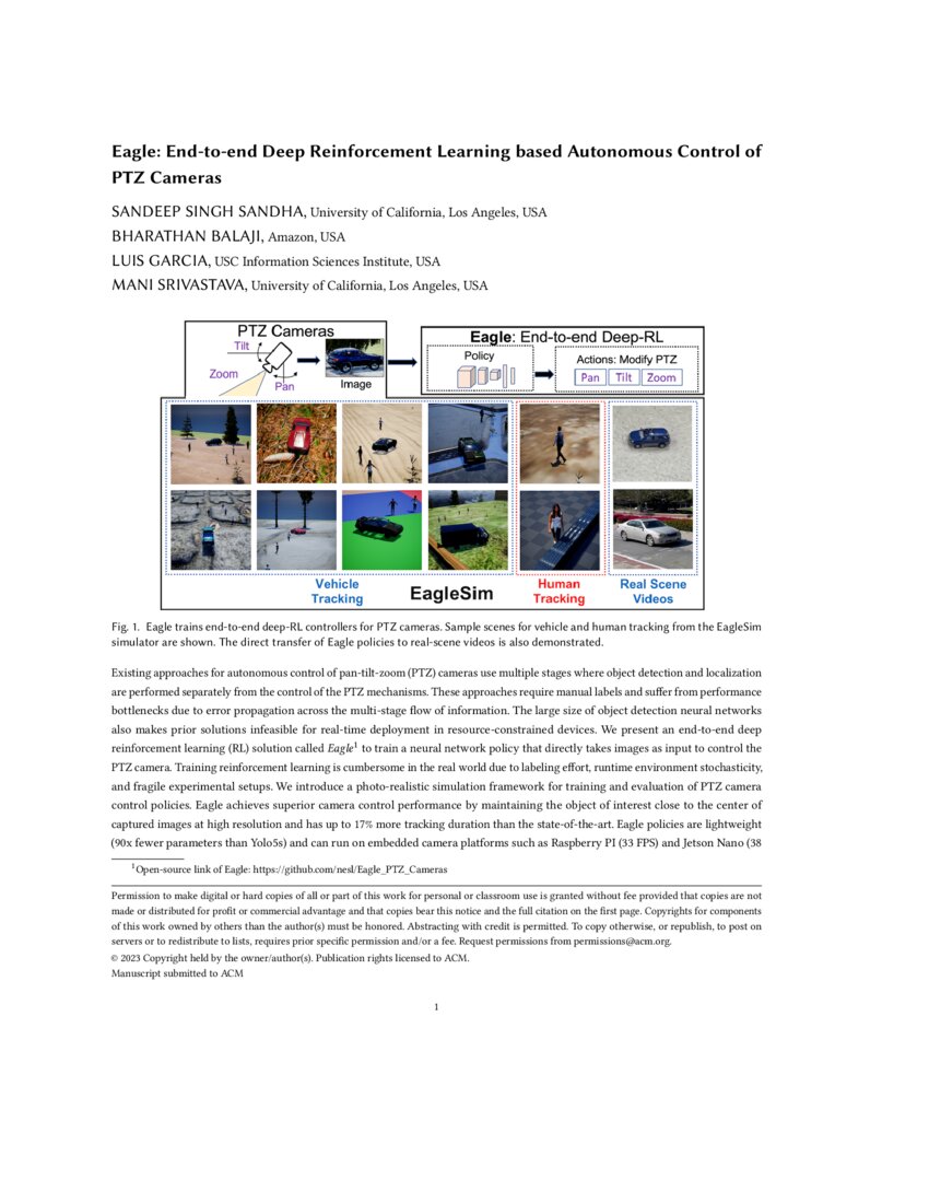 Eagle: End-to-end Deep Reinforcement Learning based Autonomous Control ... Eagle: End-to-end Deep Reinforcement Learning based Autonomous Control ...