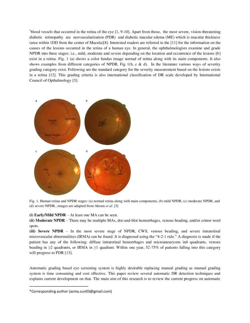 Early Detection Of Diabetic Retinopathy And Severity Scale Measurement