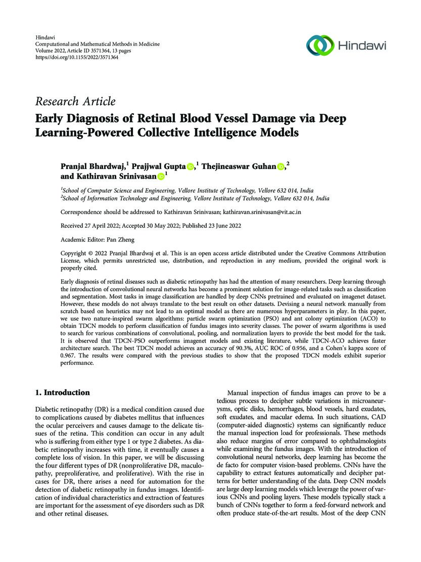 Early Diagnosis of Retinal Blood Vessel Damage via Deep Learning ...
