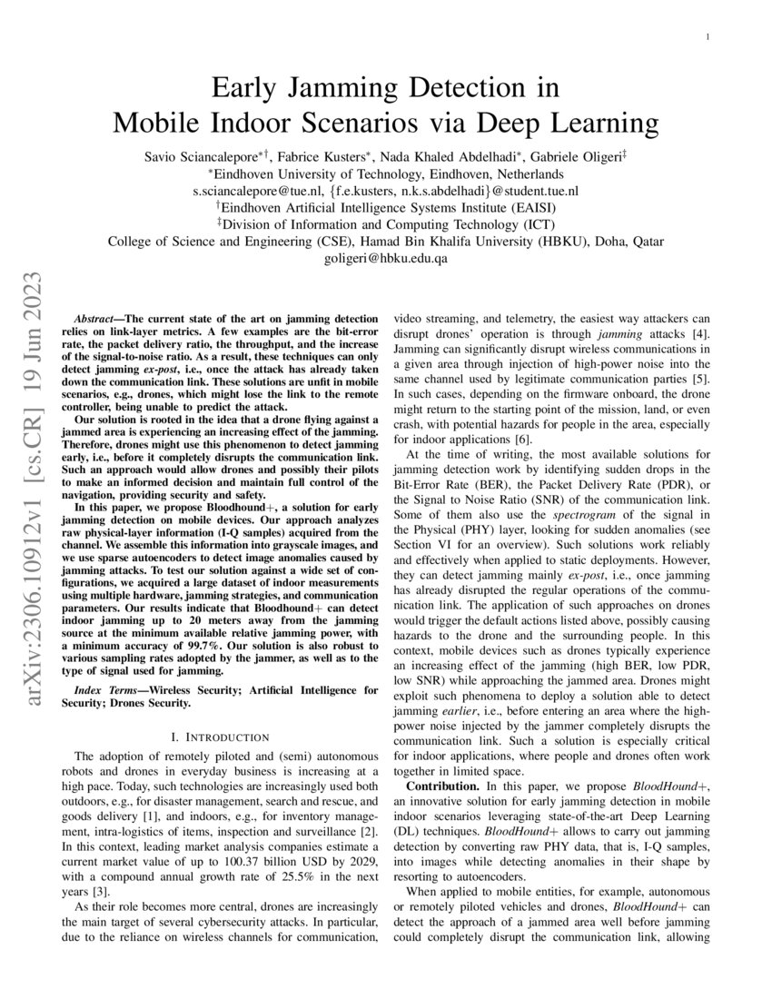 Early Jamming Detection In Mobile Indoor Scenarios Via Deep Learning Deepai