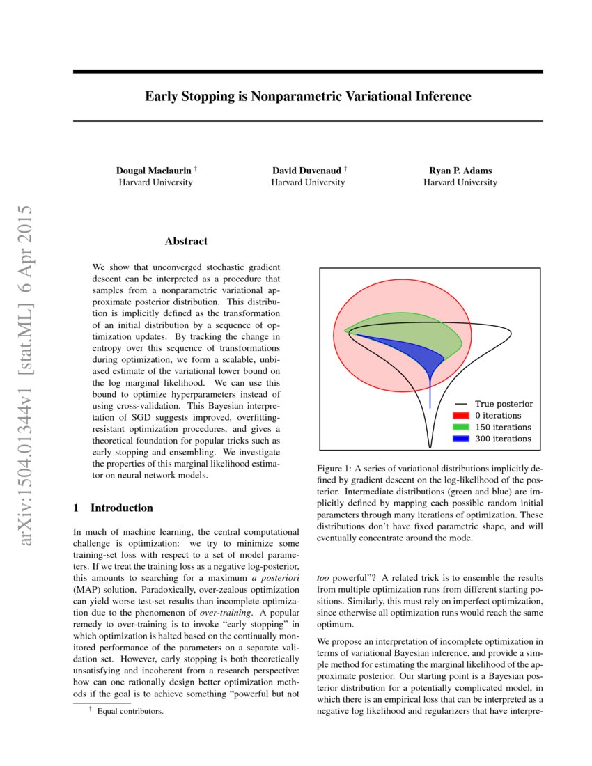 Early Stopping is Nonparametric Variational Inference | DeepAI Early Stopping is Nonparametric Variational Inference | DeepAI