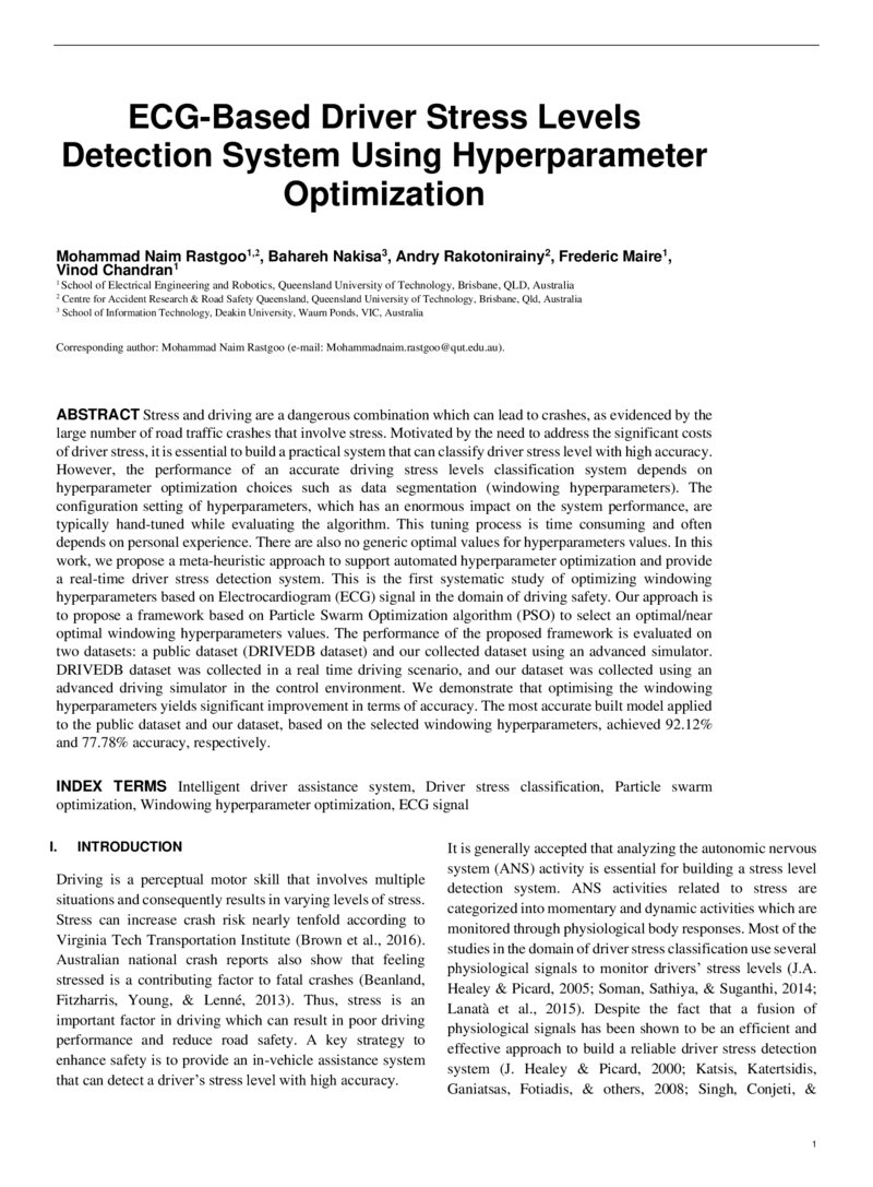 ECG-Based Driver Stress Levels Detection System Using Hyperparameter ...