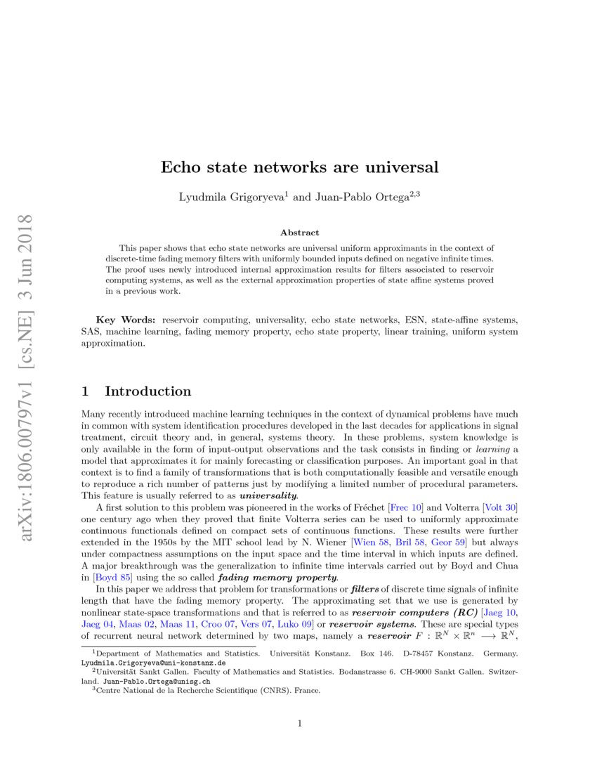 Echo state networks are universal | DeepAI