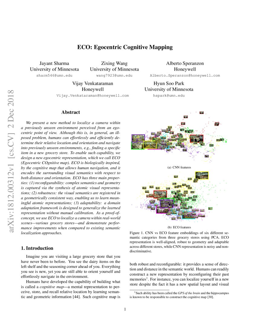 ECO: Egocentric Cognitive Mapping | DeepAI
