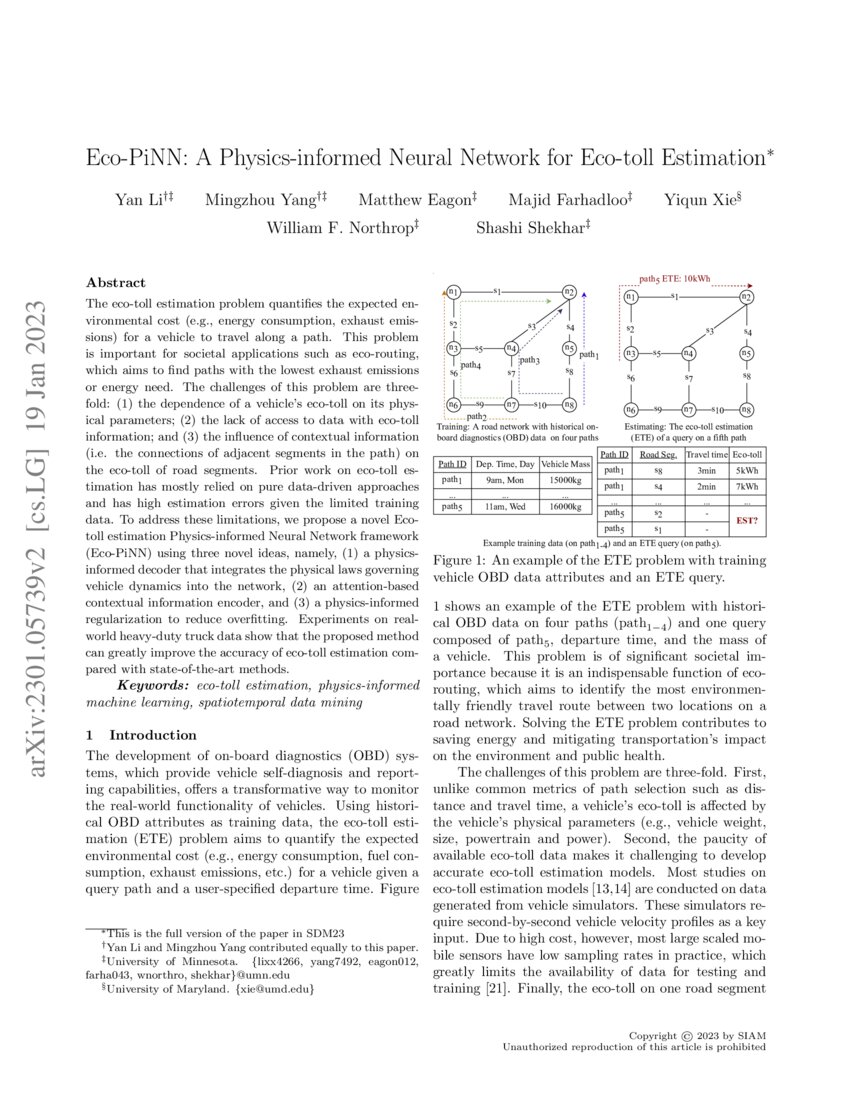 Eco-PiNN: A Physics-informed Neural Network for Eco-toll Estimation ... Eco-PiNN: A Physics-informed Neural Network for Eco-toll Estimation ...