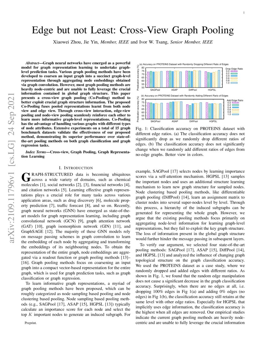 Edge but not Least: Cross-View Graph Pooling | DeepAI