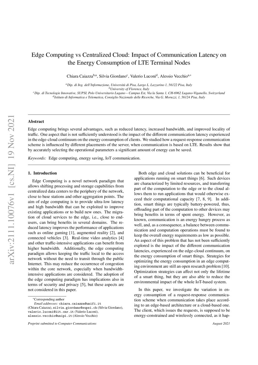 Edge Computing Vs Centralized Cloud Impact Of Communication Latency On The Energy Consumption