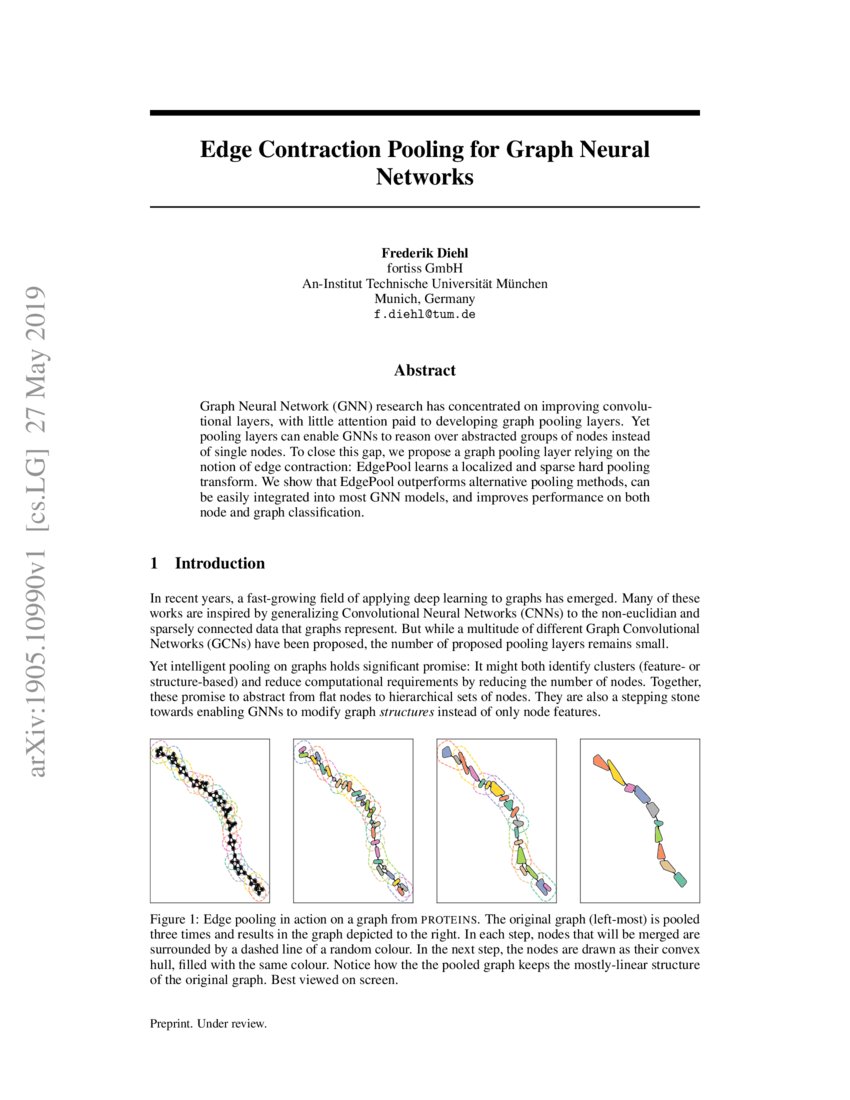 Edge Contraction Pooling For Graph Neural Networks Deepai