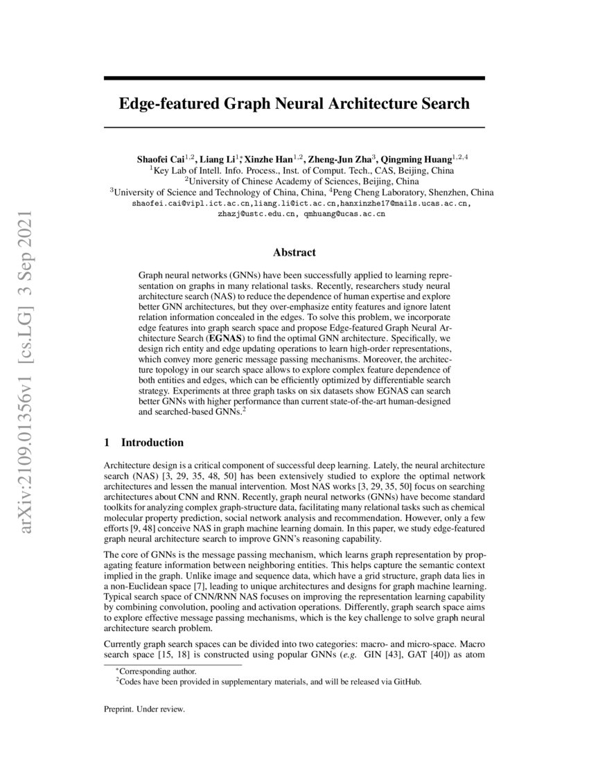 Edge-featured Graph Neural Architecture Search | DeepAI