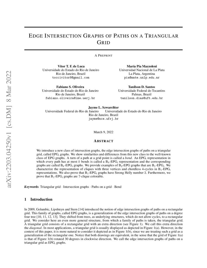 Edge Intersection Graphs Of Paths On A Triangular Grid Deepai 9936