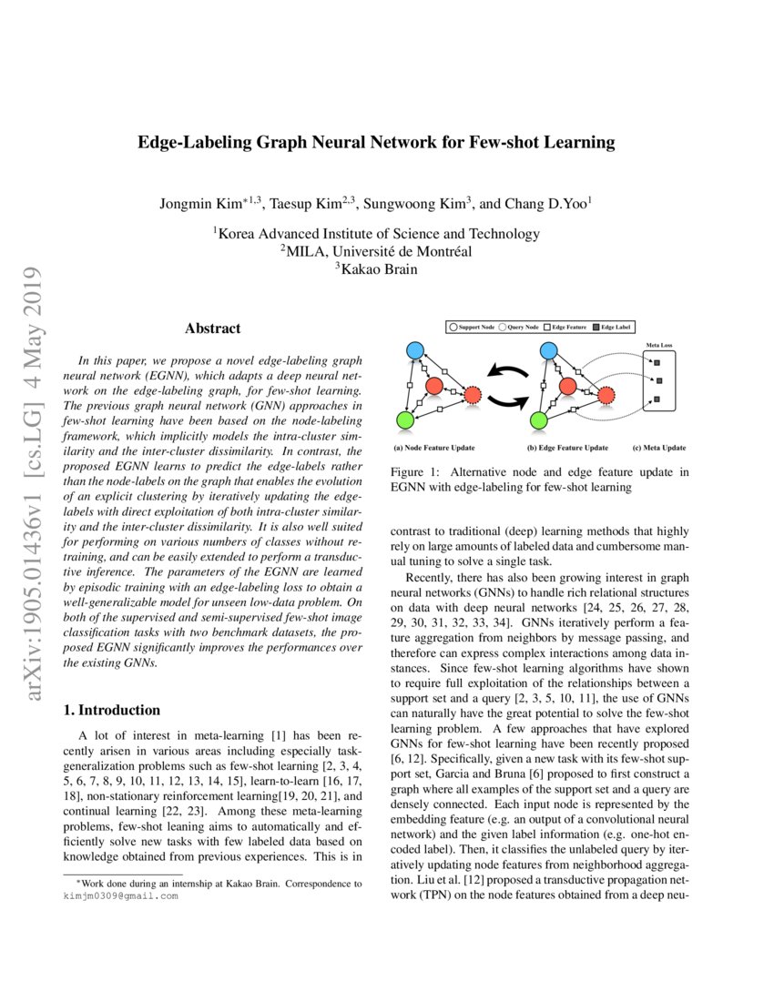 Edge Labeling Graph Neural Network For Few Shot Learning Deepai