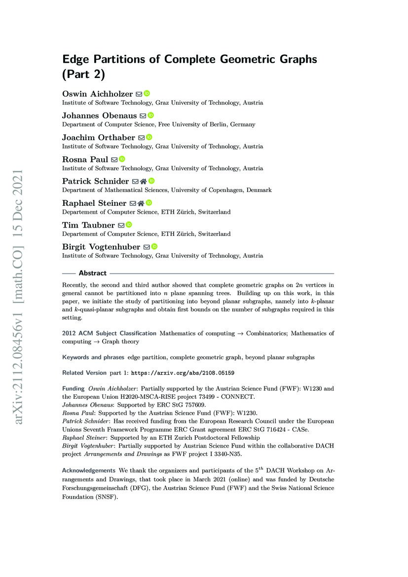 Edge Partitions of Complete Geometric Graphs (Part 2) | DeepAI