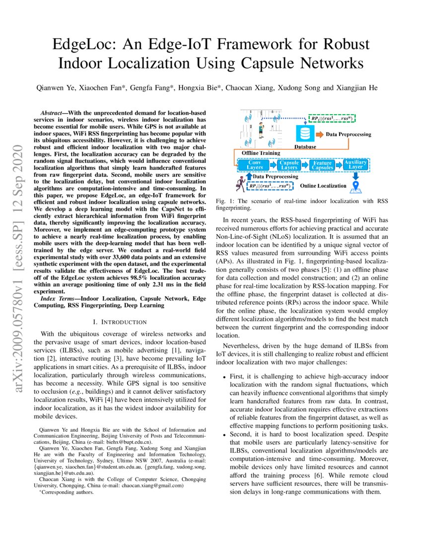 EdgeLoc: An Edge-IoT Framework for Robust Indoor Localization Using ...