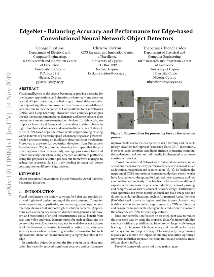 Edgenet Balancing Accuracy And Performance For Edge Based Convolutional Neural Network Object