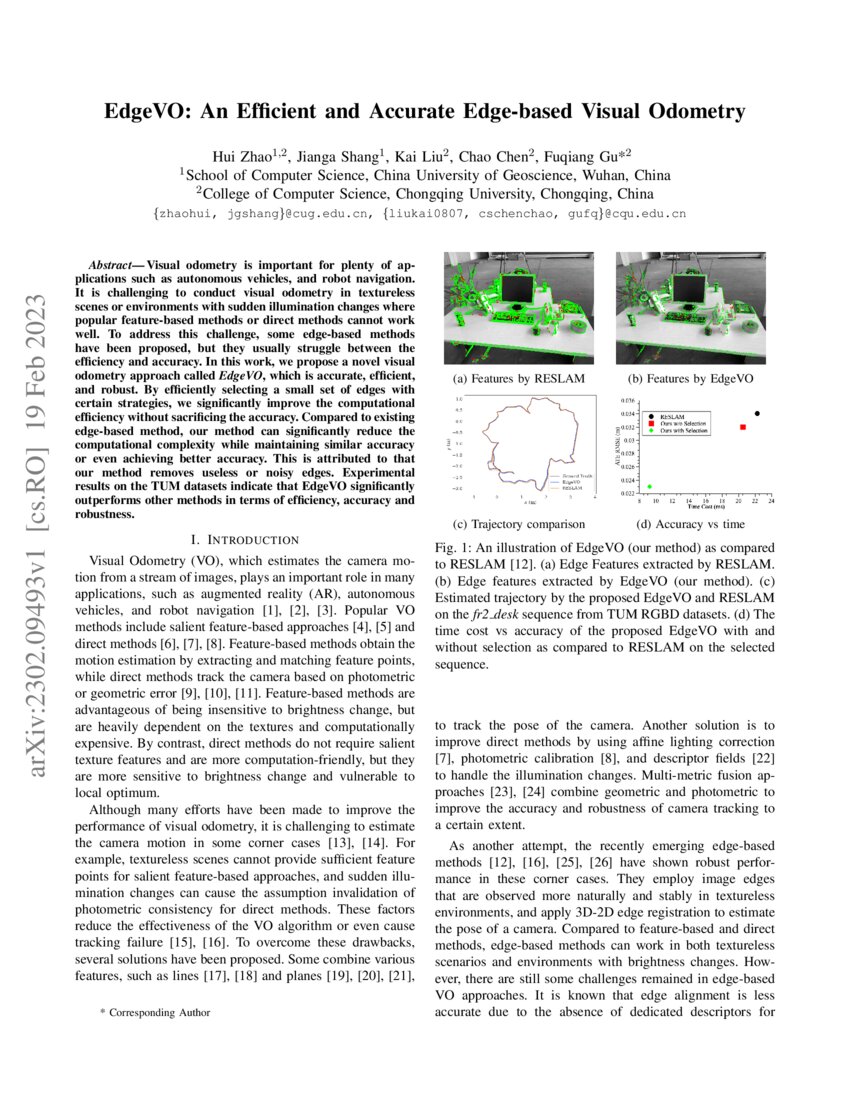 EdgeVO: An Efficient and Accurate Edge-based Visual Odometry | DeepAI