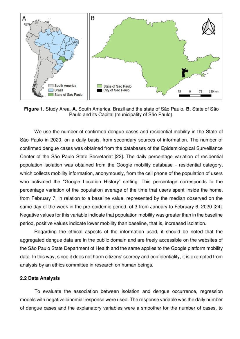 Effect of social isolation in dengue cases in the state of Sao Paulo ...