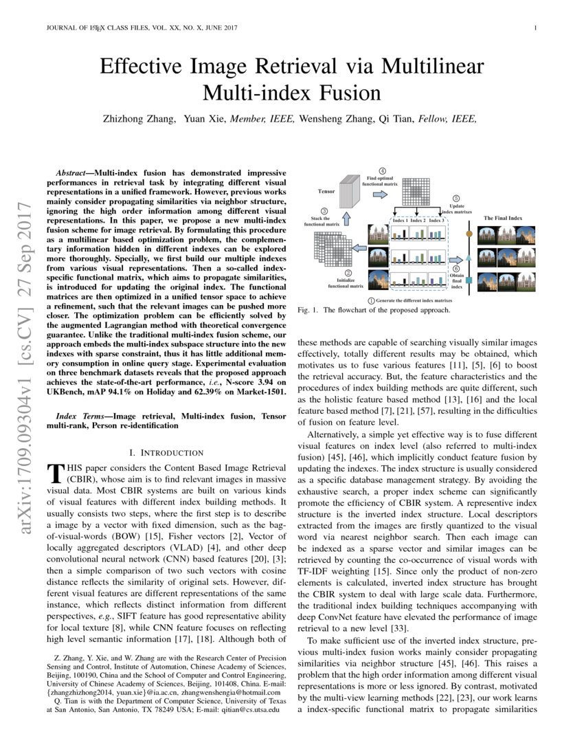 Effective Image Retrieval Via Multilinear Multi Index Fusion Deepai