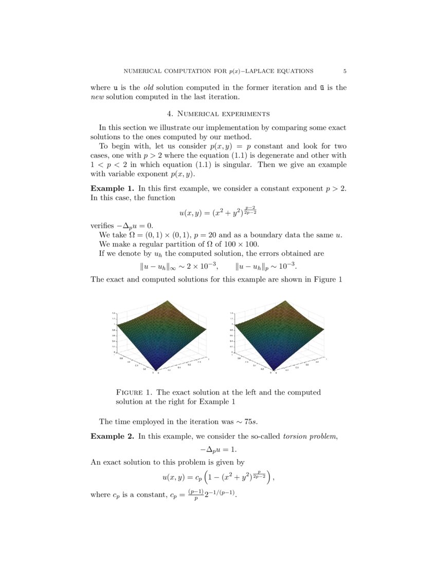 Effective numerical computation of p(x)-Laplace equations in 2D | DeepAI